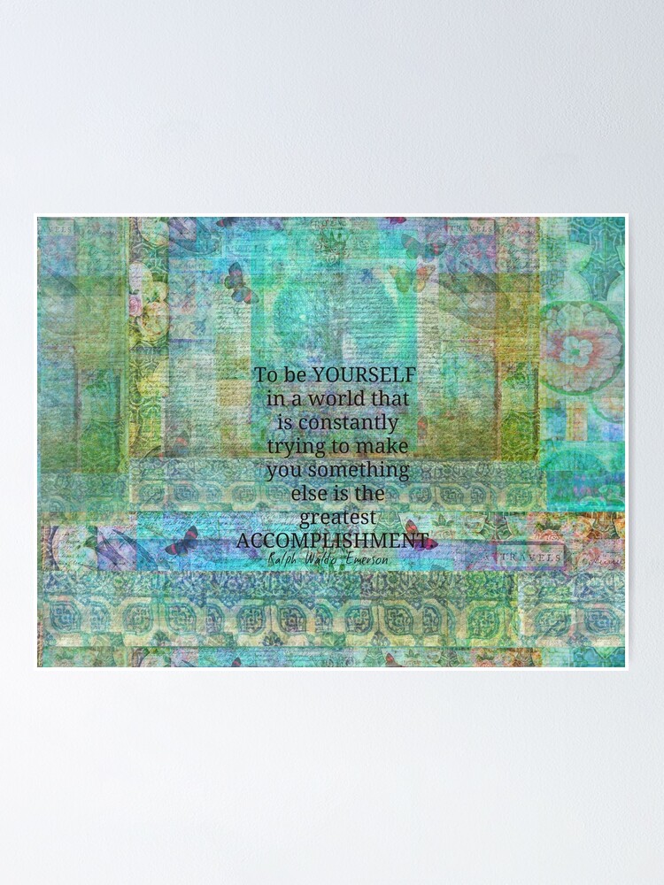 " Ralph Waldo Emerson individuality quote" Poster for Sale by ...