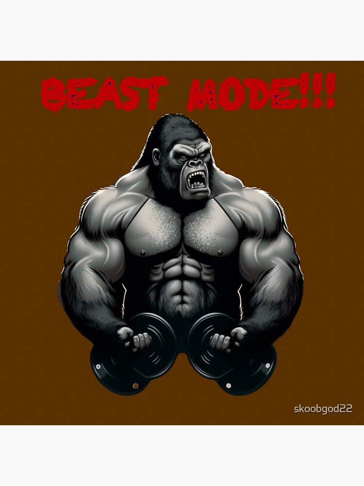 "silverback beast mode" Sticker for Sale by skoobgod22 | Redbubble