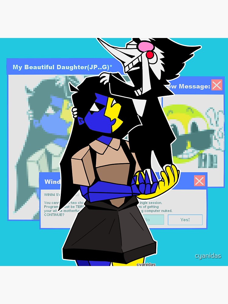 "Spamton and ENA, Father and Daughter" Sticker for Sale by cyanidas ...