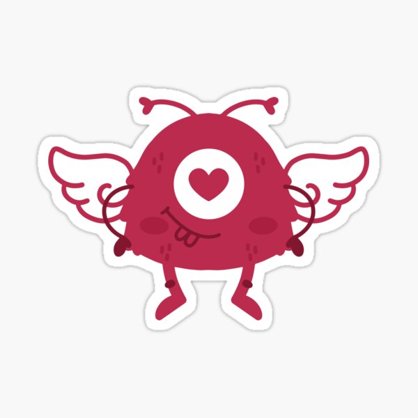 "Heart Monsters - Monster With Wings" Sticker for Sale by stylishdzign ...