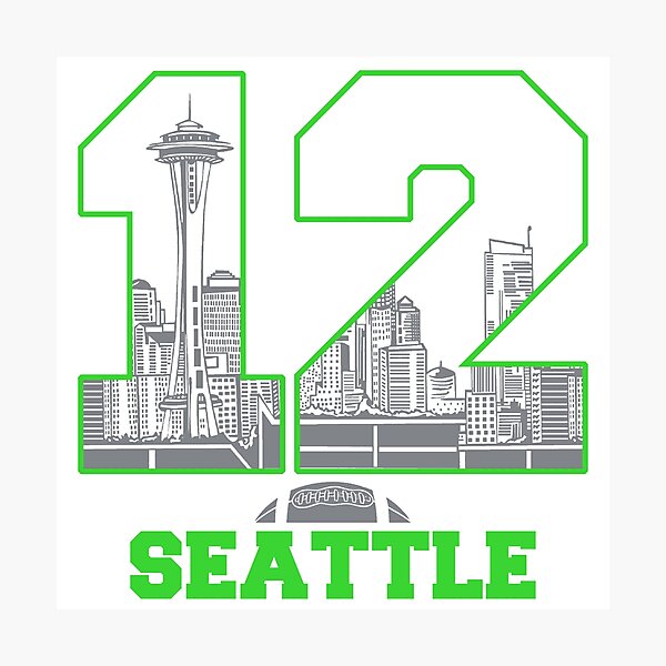 "12th Man Seattle Football" Photographic Print for Sale by SpikeWear ...