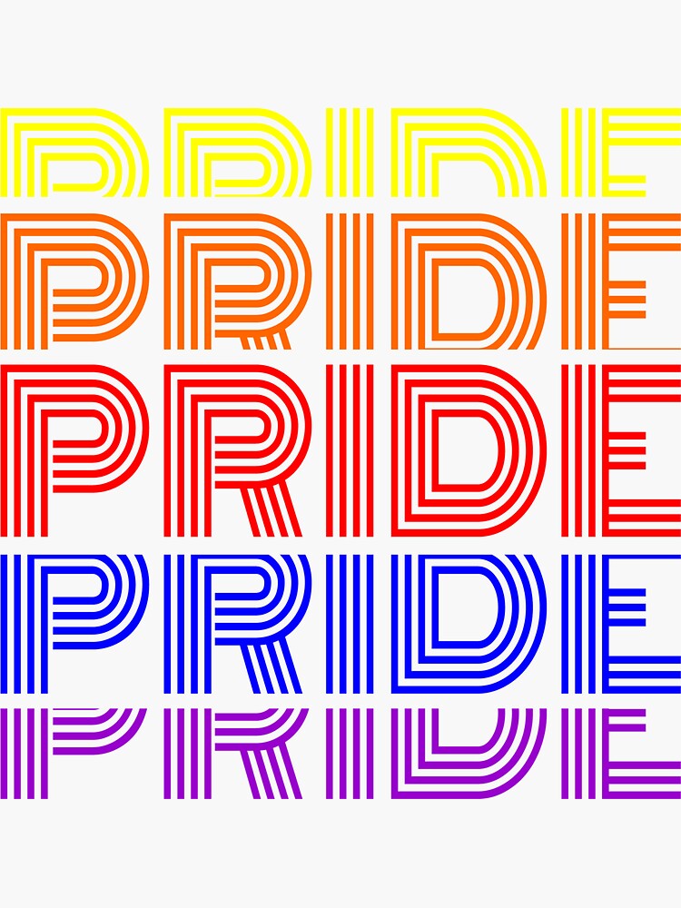 "Vintage Pride LGBTQ+ Rainbow Color" Sticker for Sale by funnyteesbyS ...