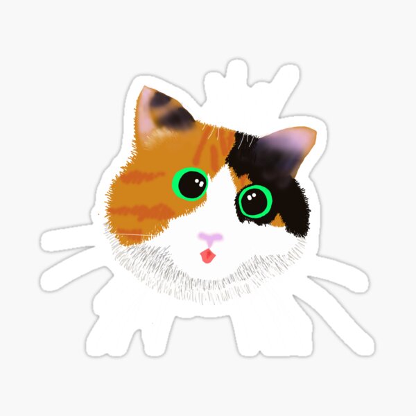 "Lucky Cat Maneki Neko cute Blep" Sticker for Sale by TanoshiiNeko ...