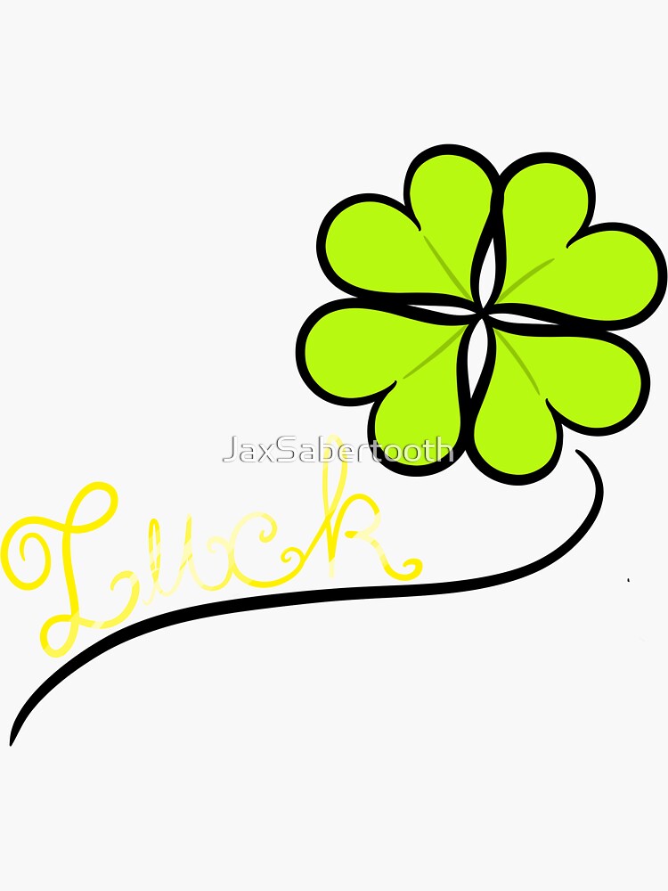 "Luck Four Leaf Clover Design" Sticker for Sale by JaxSabertooth | Redbubble