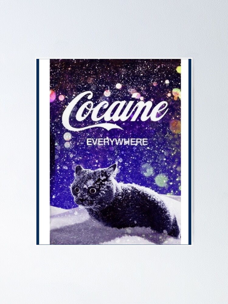 "Cocaine cat Graphic " Poster for Sale by GoldyTeeshopz | Redbubble
