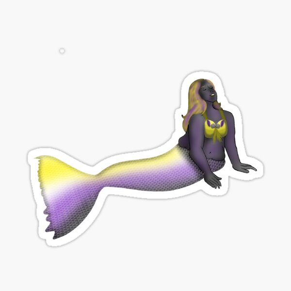 "Nonbinary Merperson" Sticker for Sale by 1Lilith-Green1 | Redbubble