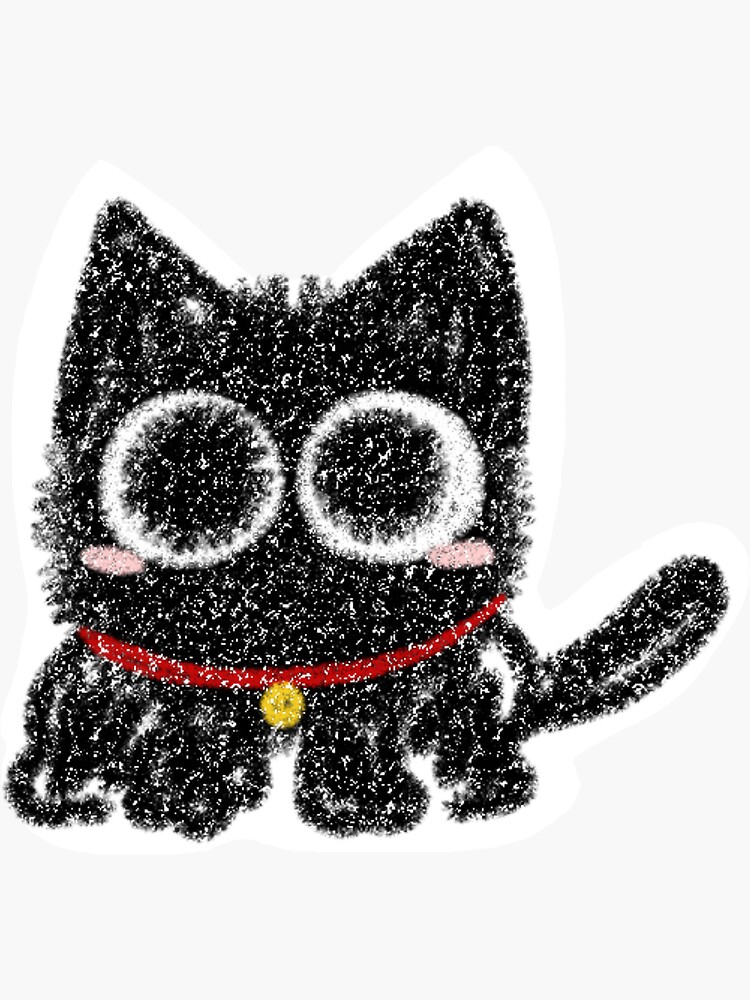 "Goofy black cat" Sticker for Sale by Strawberryartz | Redbubble