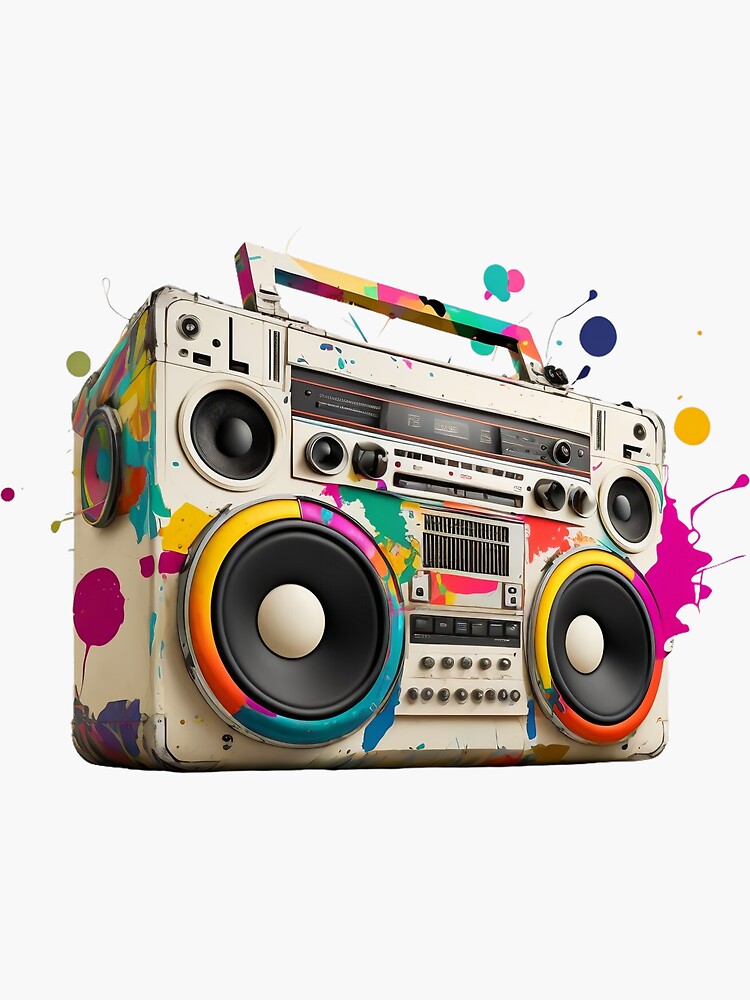 "Rainbow Artistic Boom Box " Sticker for Sale by Clnswp | Redbubble