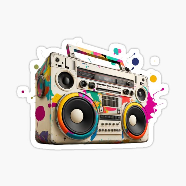 "Rainbow Artistic Boom Box " Sticker for Sale by Clnswp | Redbubble