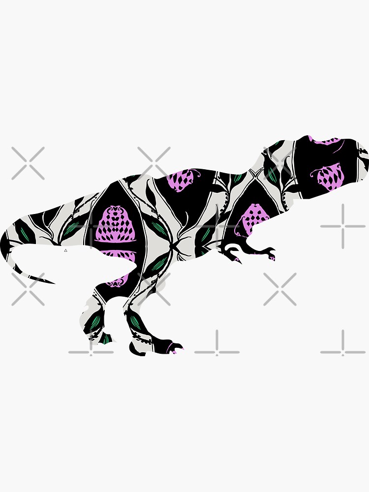 "Vintage Art Deco Vintage Style T-Rex Pattern" Sticker for Sale by ...