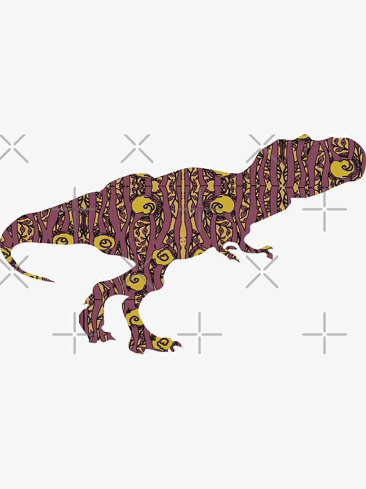 "Art Deco Style T-Rex Pattern" Sticker for Sale by CraftyLassie | Redbubble
