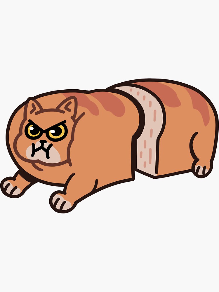 "Chubby Cat Loaf meme" Sticker for Sale by Mokoko Fantasy Club | Redbubble