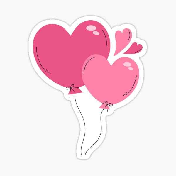 "Heart Balloons" Sticker for Sale by carolineartshop | Redbubble