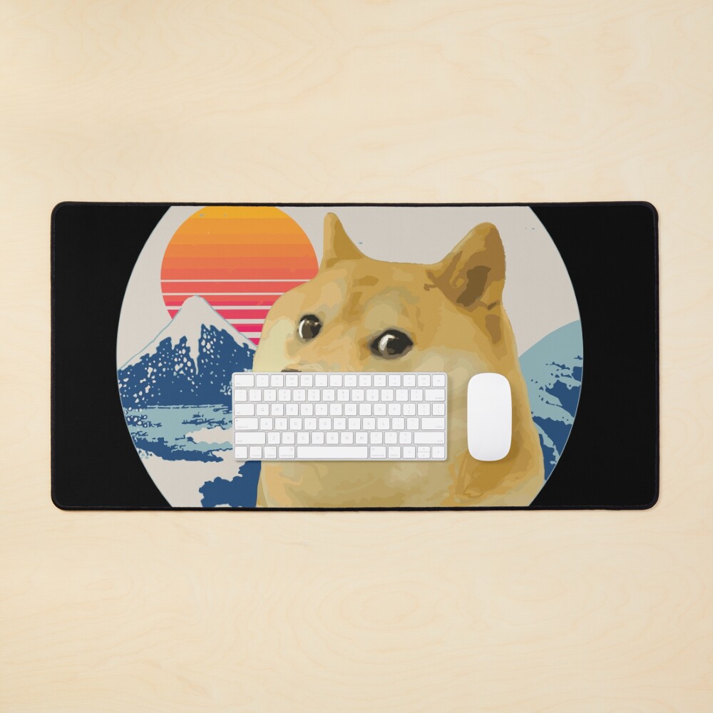 "Doge Meme Much Wow japan mount fuji hokusai SHIBA INU" Sticker for ...