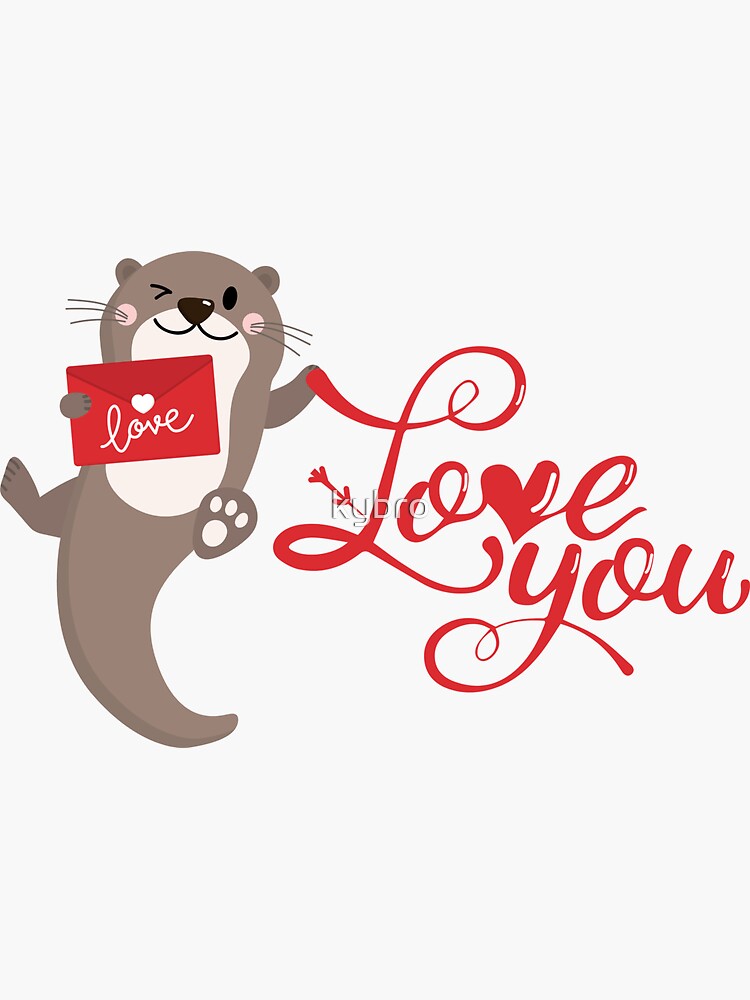 "Love You Otter" Sticker for Sale by kybro | Redbubble