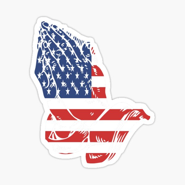 "Praying Hands With The USA American Flag " Sticker for Sale by Kiwi ...