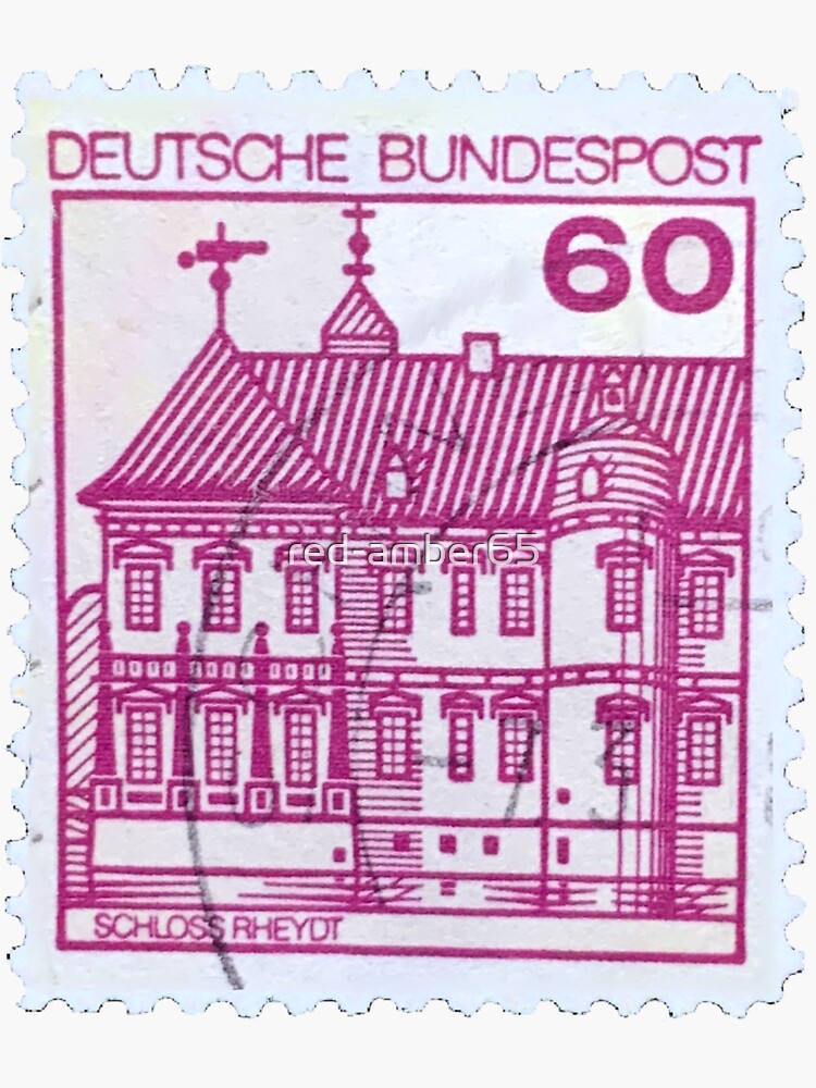 "Vintage East German Pink Postage Stamp" Sticker for Sale by red ...