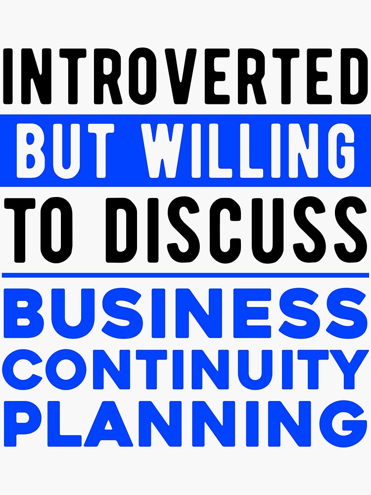 "Business Continuity Planner Do" Sticker for Sale by NestaReign | Redbubble