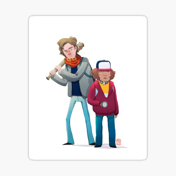 "Stranger Things Dustin and Steve" Sticker by dyablade | Redbubble