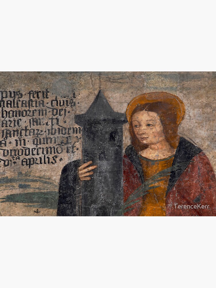 "Saint Barbara with the symbol of her faith" Sticker for Sale by ...