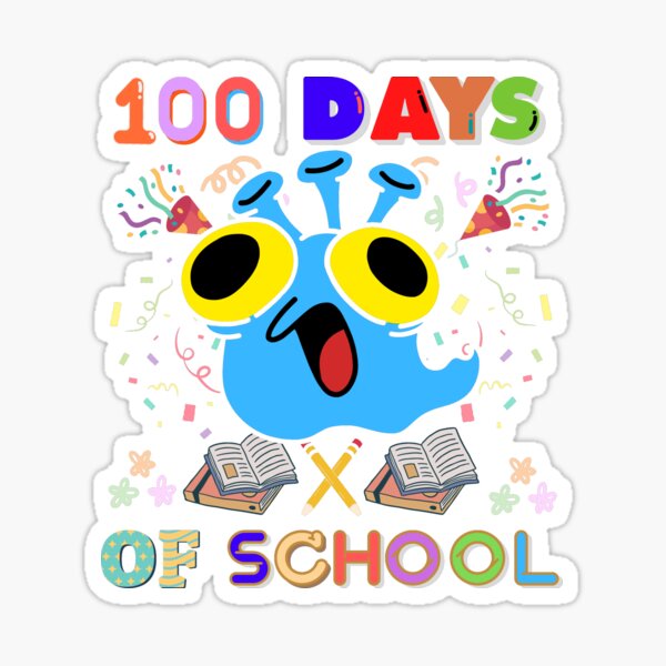 "Cute 100 Days Of School Cartoon Monster" Sticker for Sale by NerfeShop ...