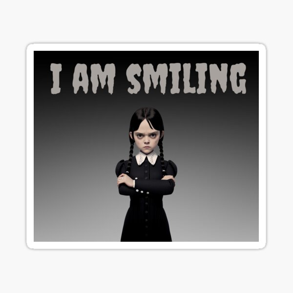 "Wednesday Addams Style - I am smiling" Sticker for Sale by TheArtfulAI ...
