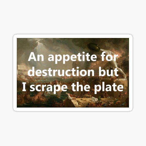 "Destruction" Sticker for Sale by AustinMakesArt | Redbubble