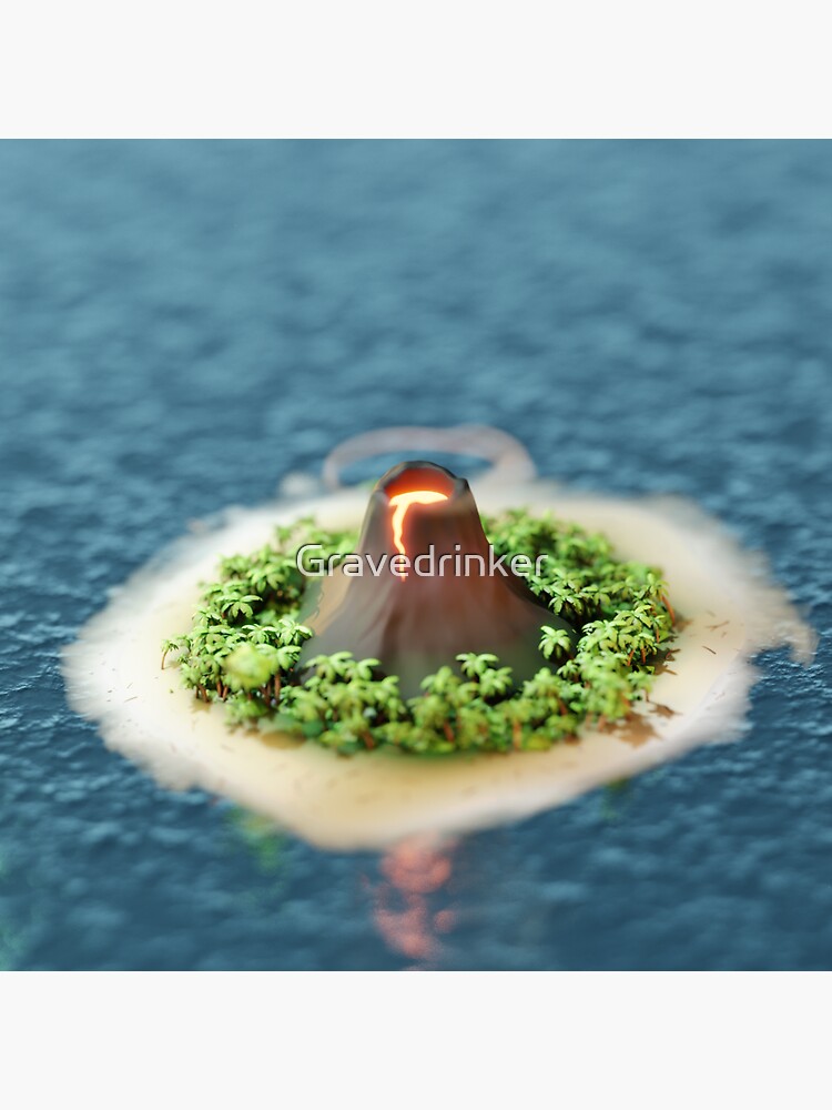 "Cute Volcano Lowpoly 3D Isometric" Sticker for Sale by Gravedrinker ...