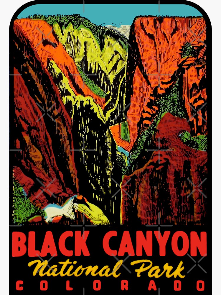 "Black Canyon National Park Vintage Travel Decal" Sticker for Sale by ...