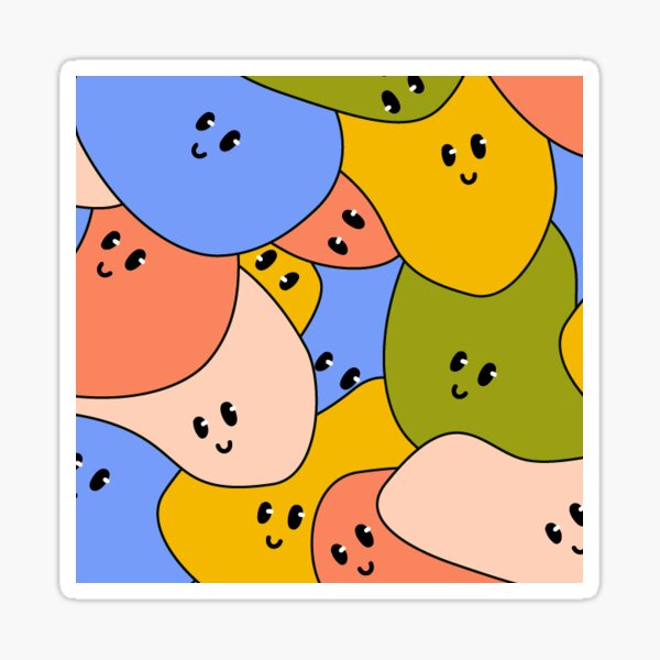 "Funny bright faces" Sticker for Sale by Lamptip | Redbubble