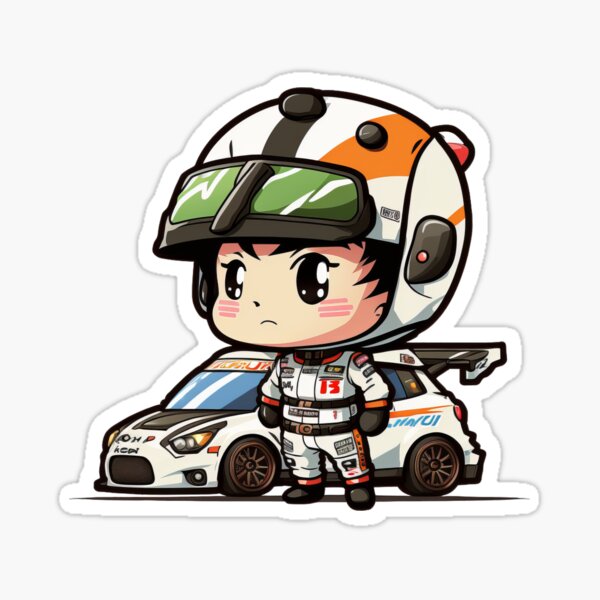 "Chibi Racer Boy and His Car" Sticker for Sale by TheChibiStore | Redbubble
