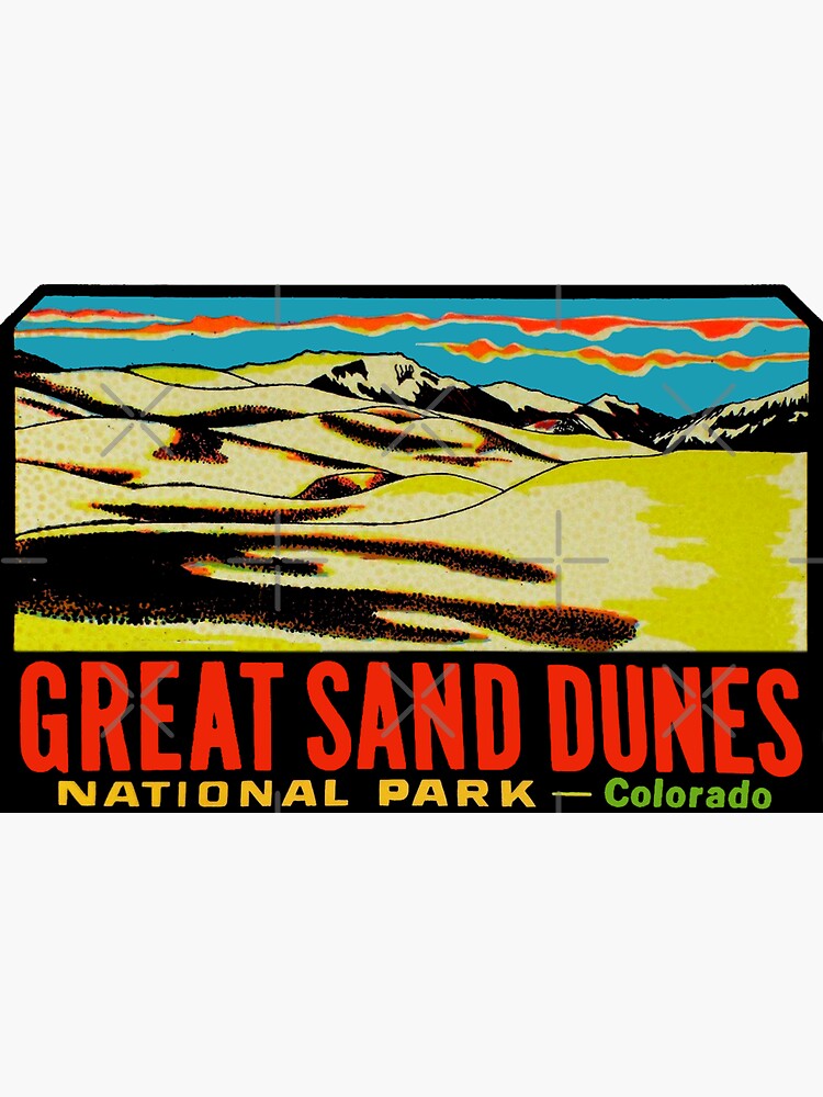 "Great Sand Dunes National Park Colorado Vintage Travel Decal" Sticker ...