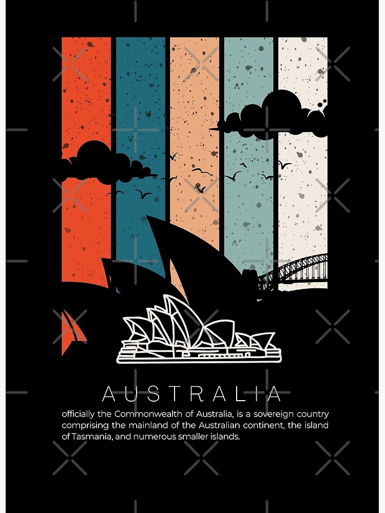 "Australia Landmark Retro vintage Silhouette" Poster for Sale by ...