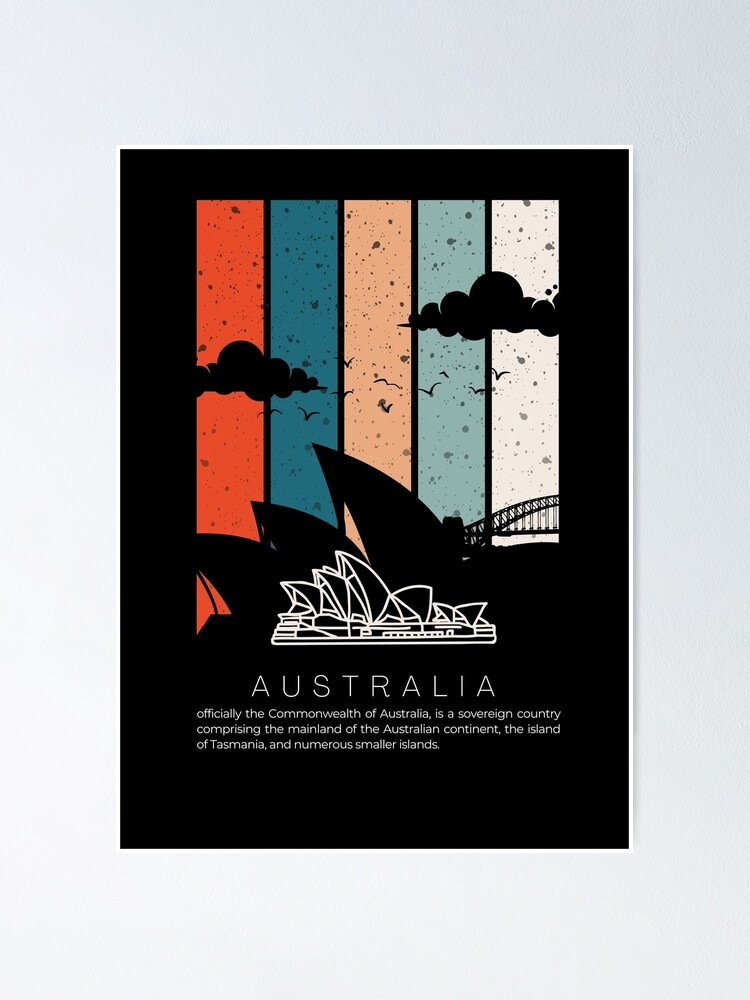"Australia Landmark Retro vintage Silhouette" Poster for Sale by ...