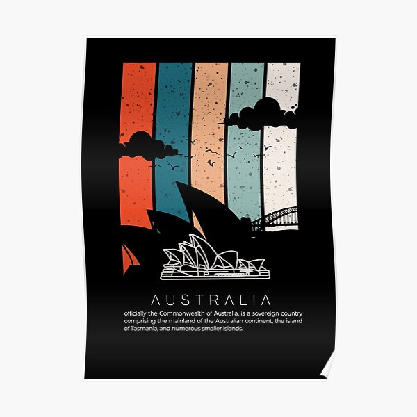 "Australia Landmark Retro vintage Silhouette" Poster for Sale by ...