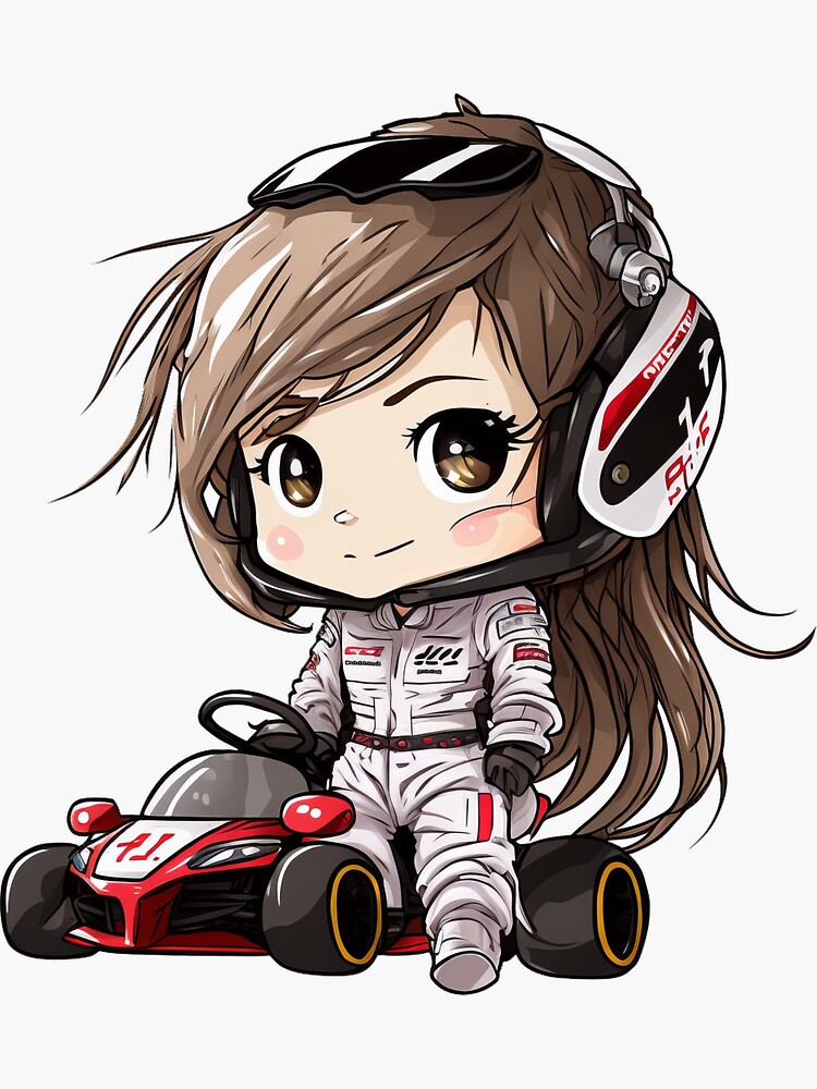 "Chibi Car Racer" Sticker for Sale by TheChibiStore | Redbubble