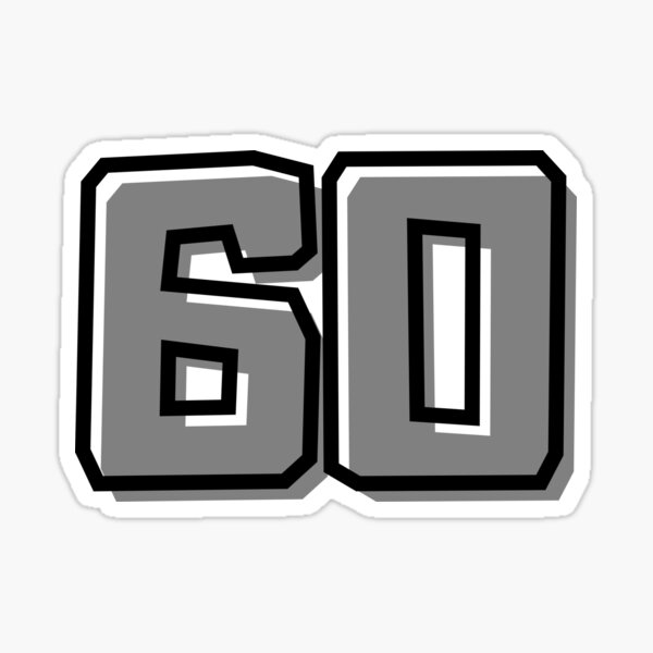 "60" Sticker for Sale by mankindvm | Redbubble