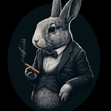 "Funny Vintage Rabbit Smoking Cigar - Classy Bunny Art" Essential T ...