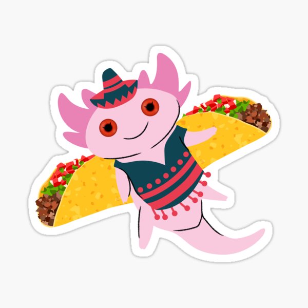 "Kawaii Axolotl Mexican Sombrero with Taco Wings | Funny Weirdcore ...