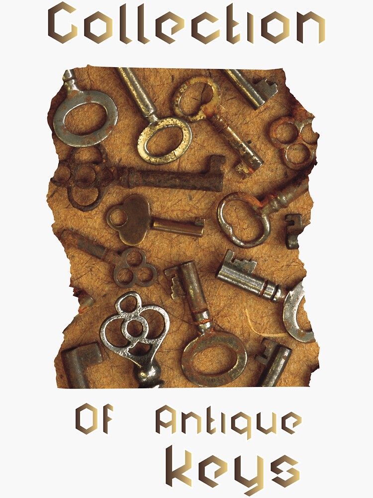 "Collection Of Antique Keys" Sticker for Sale by lovelyparadise | Redbubble