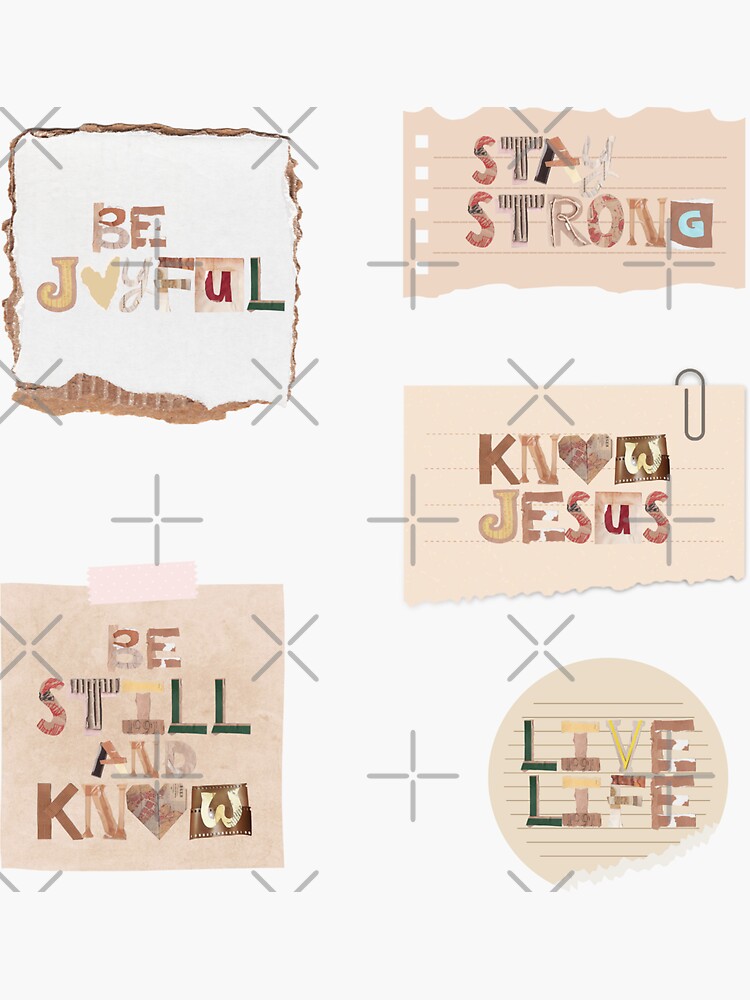 "Christian Believers Mixed Ripped Paper Designs 17" Sticker for Sale by ...