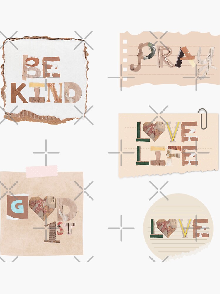 "Christian Believers Mixed Ripped Paper Designs 19" Sticker for Sale by ...