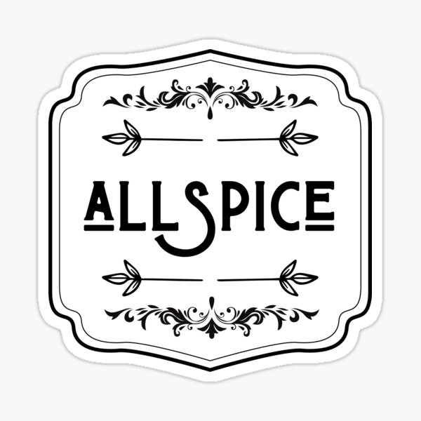 "Allspice Retro Spice Label" Sticker for Sale by Anita Strifler | Redbubble