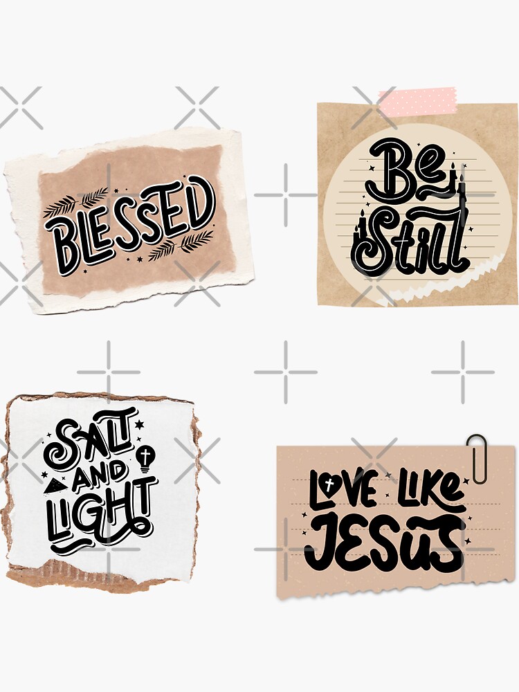 "Christian Believers Mixed Ripped Paper Designs 20" Sticker for Sale by ...