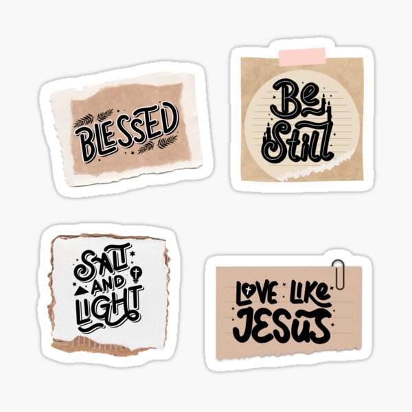 "Christian Believers Mixed Ripped Paper Designs 20" Sticker for Sale by ...