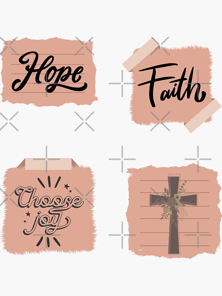 "Christian Believers Mixed Ripped Paper Designs 23" Sticker for Sale by ...