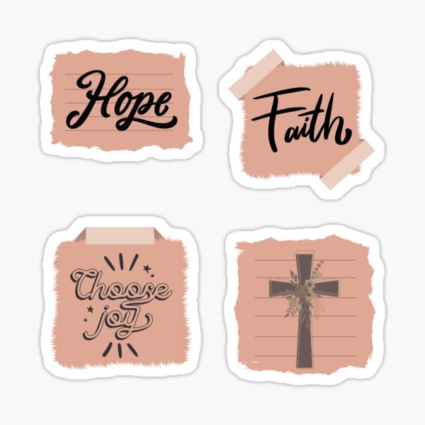 "Christian Believers Mixed Ripped Paper Designs 23" Sticker for Sale by ...