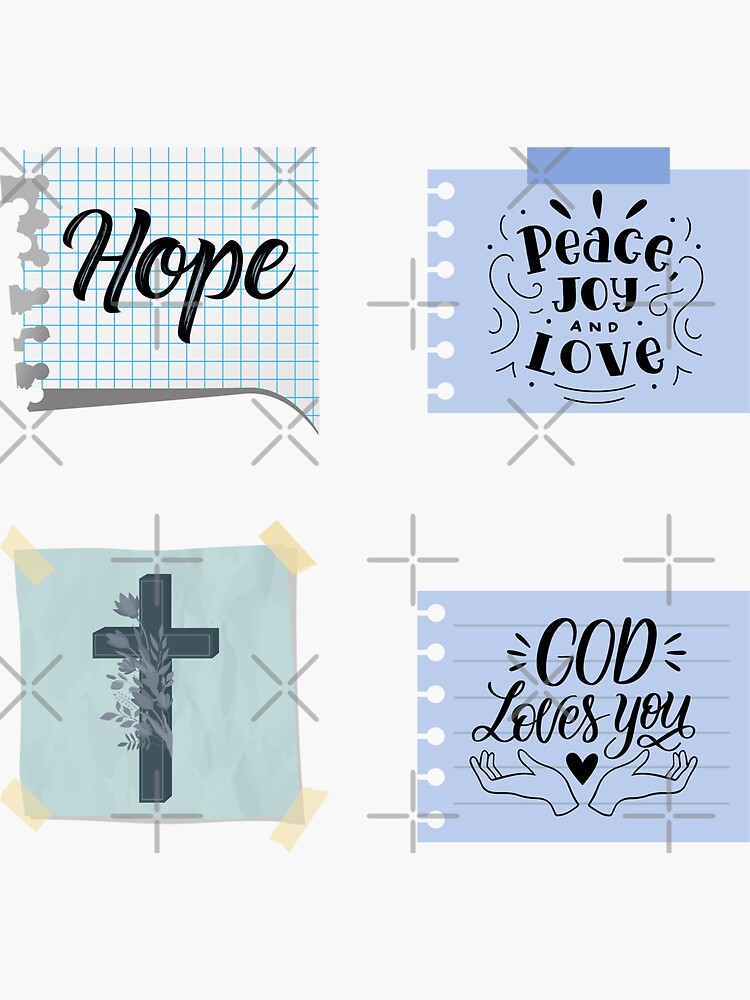 "Christian Believers Mixed Ripped Paper Designs 26" Sticker for Sale by ...