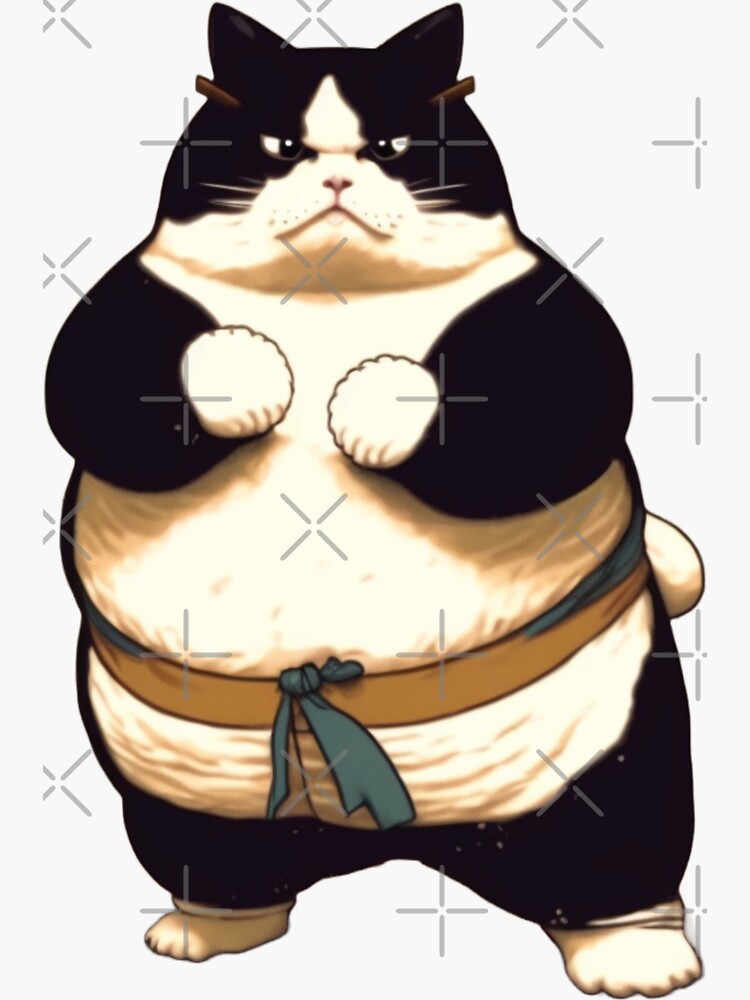 "SUMO CAT" Sticker for Sale by BNZ3 | Redbubble