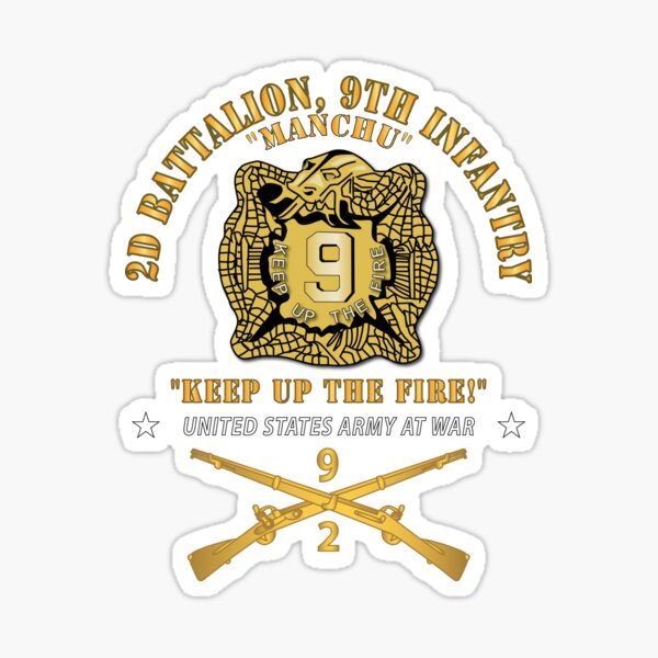 "Army - 2nd Bn 9th Infantry Regiment - Army At War w IN Branch" Sticker ...